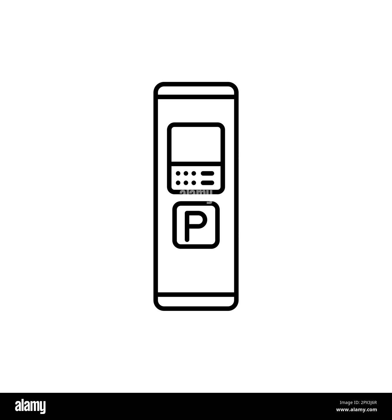 Self service parking pay black line icon. Pictogram for web page ...