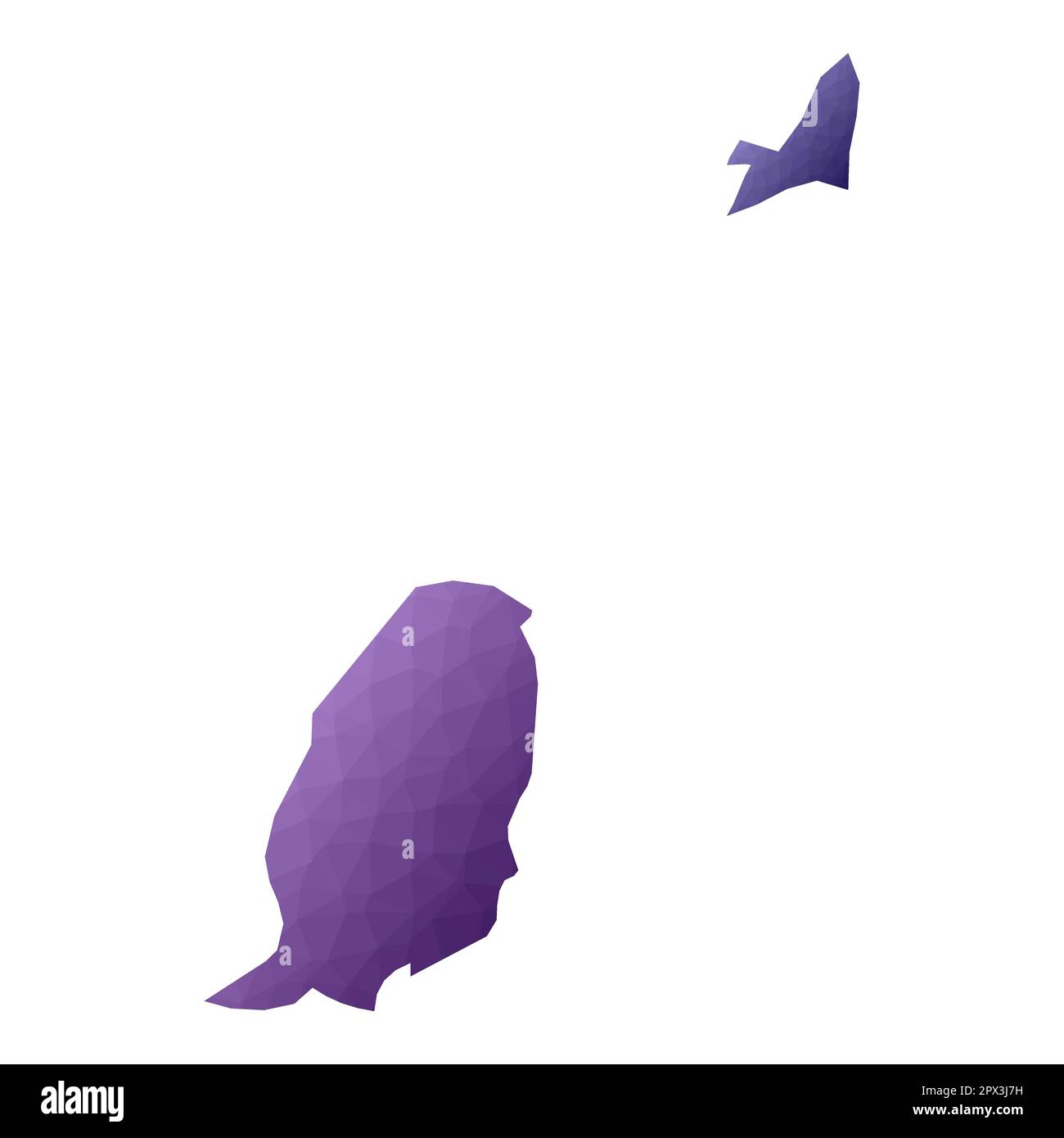 Grenada map. Geometric style country outline. Nice violet vector ...
