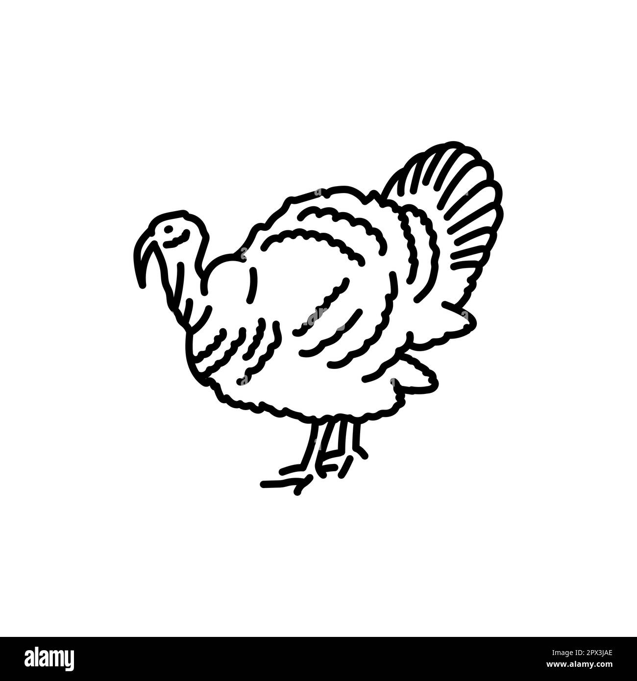 Turkey black line icon. Farm animals. Pictogram for web page, mobile ...