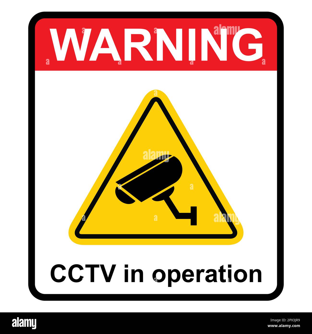 Closed circuit television camera icon, CCTV video protection alert ...