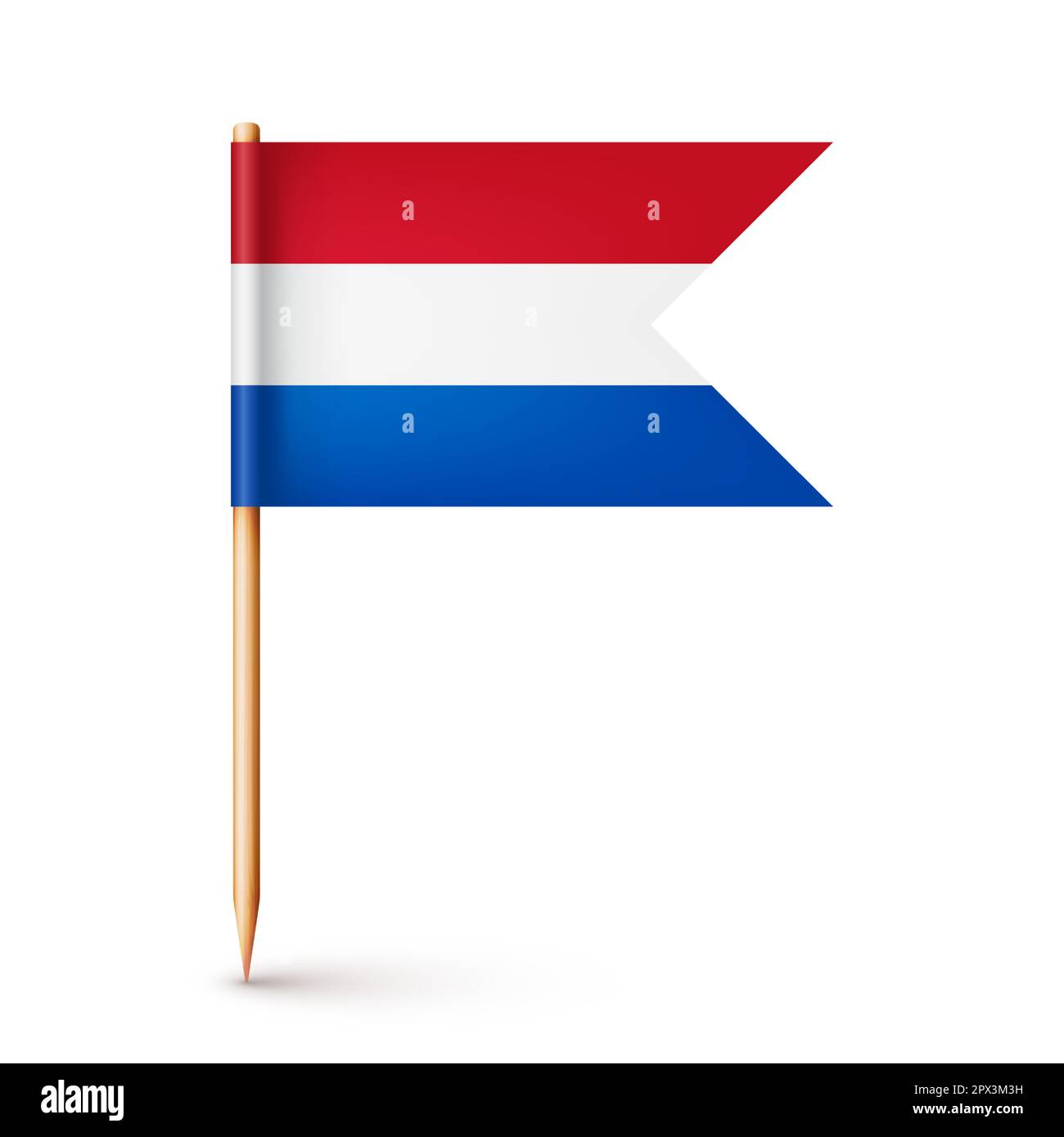 Realistic Dutch toothpick flag. Souvenir from Netherlands. Wooden ...