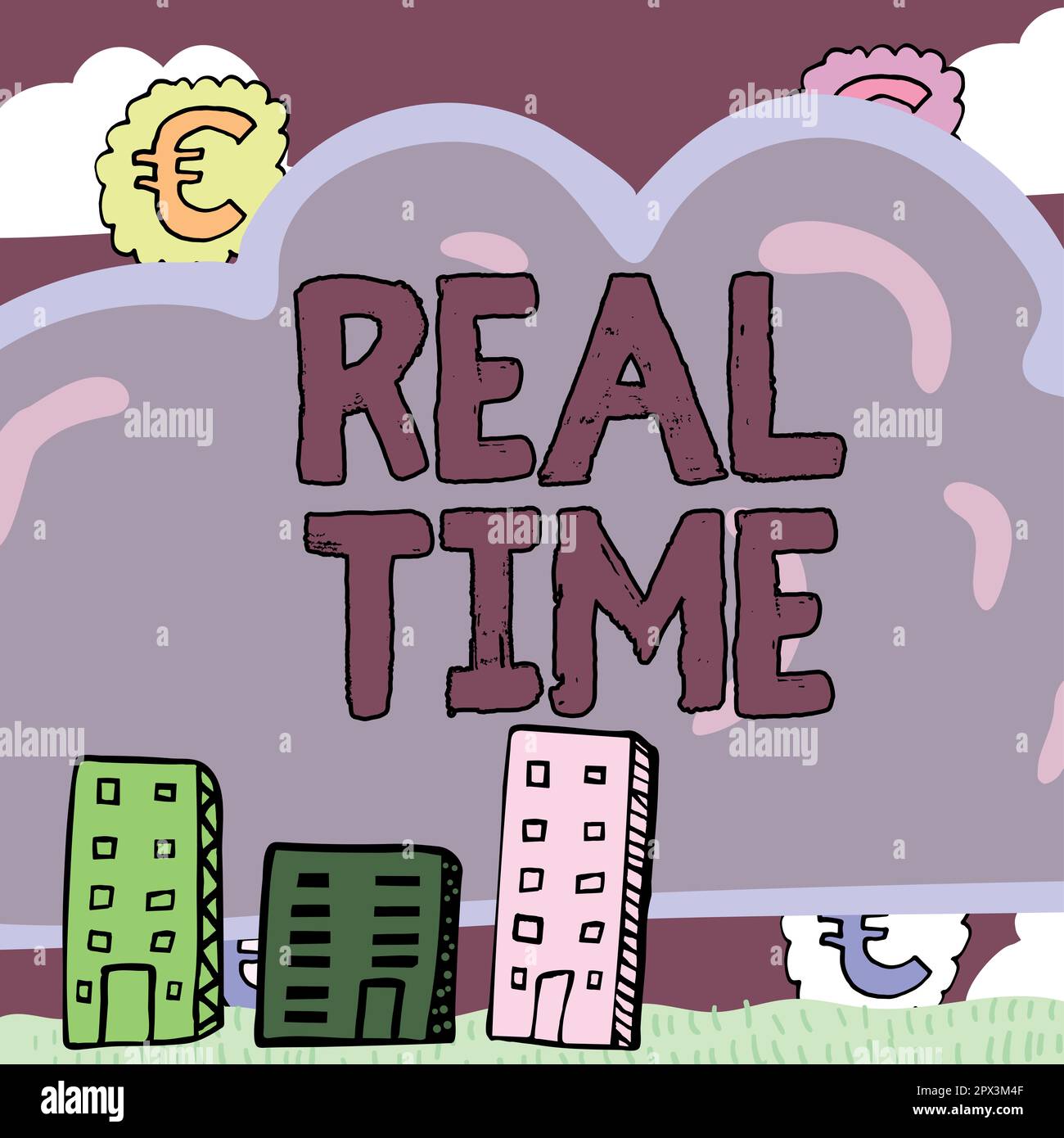 Conceptual caption Real Time, Internet Concept the actual time during ...