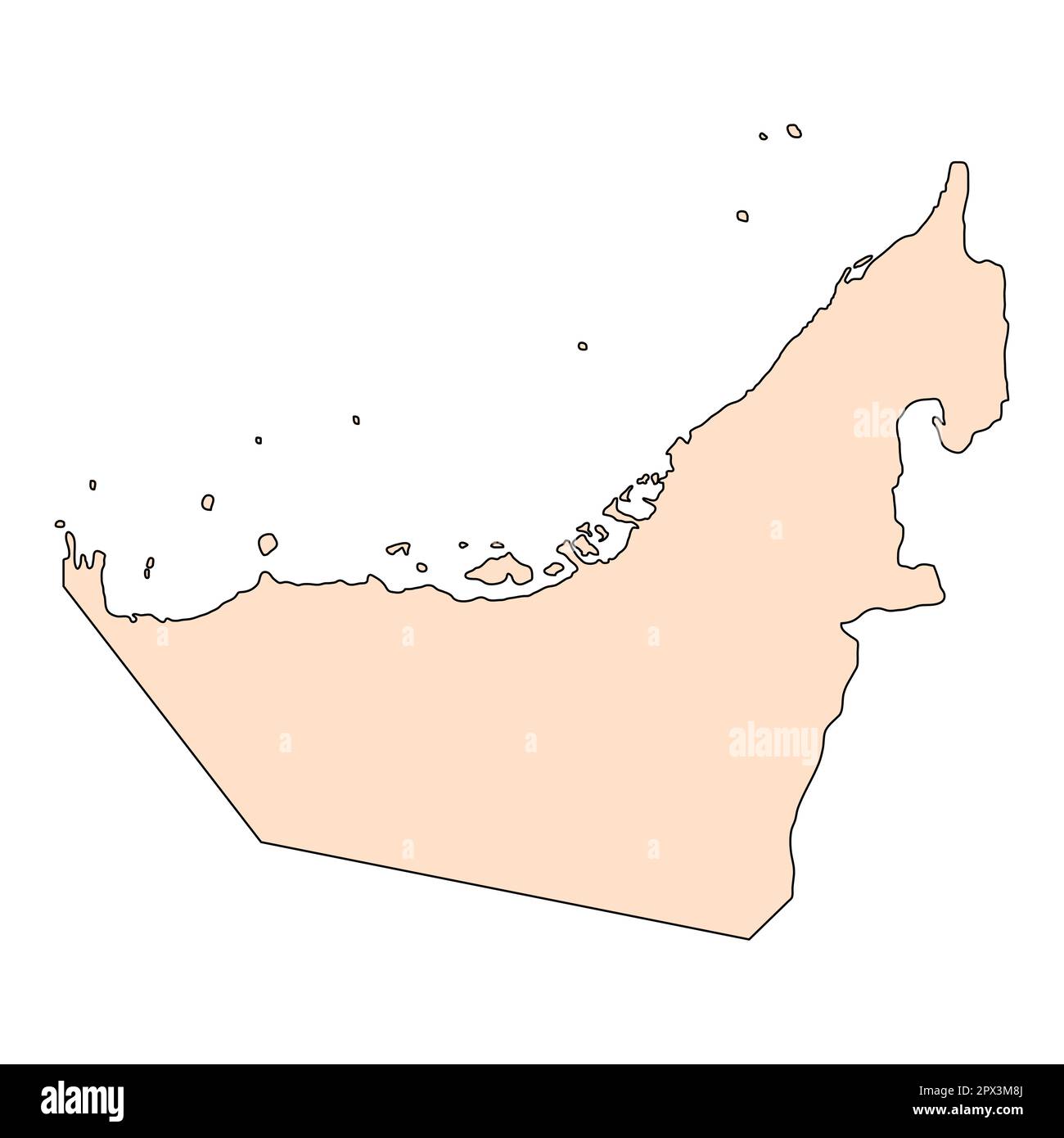 United arab emirates map icon, geography blank concept, isolated ...