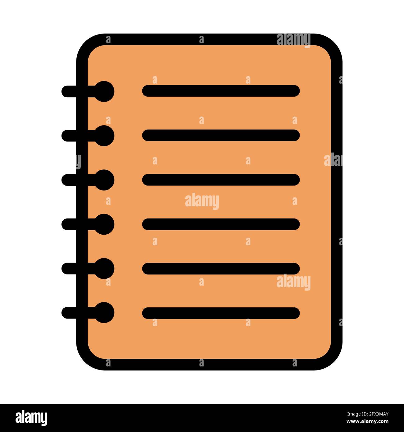 Spiral notebook icon, paper blank page symbol, note web flat vector ...