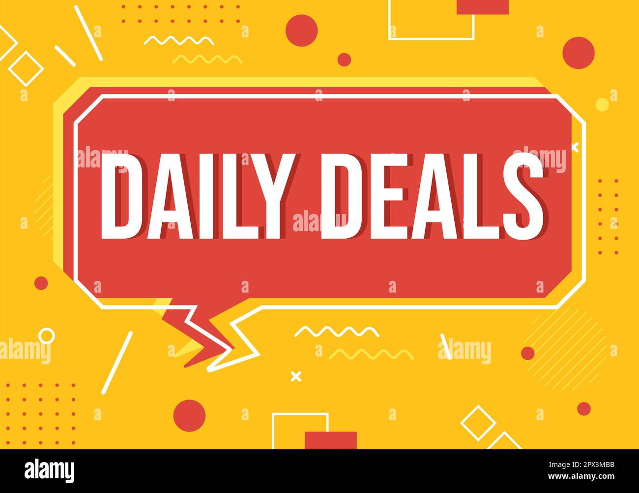 Daily Deals of The Day with Decorative Lettering Text Style for Poster ...