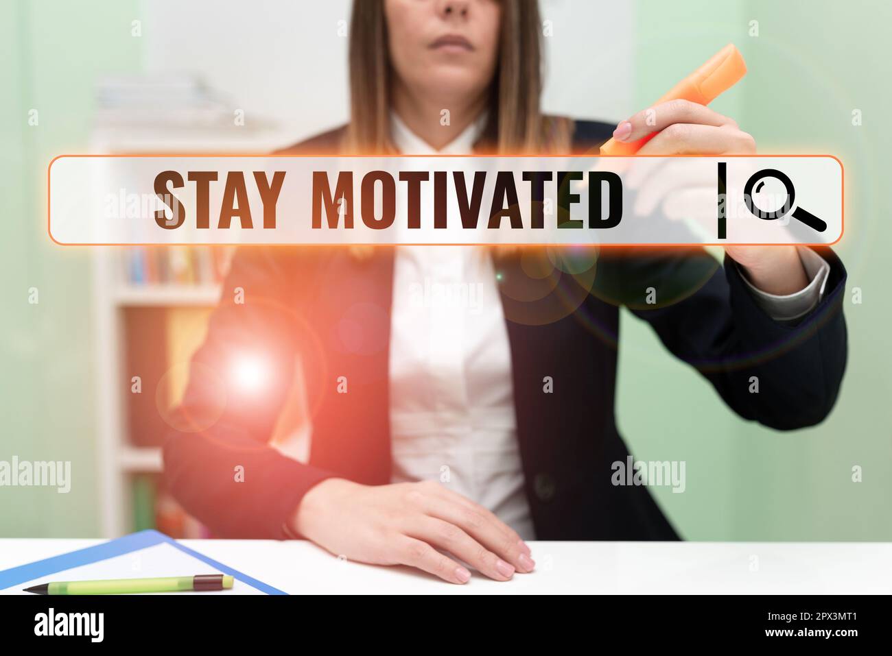 Hand writing sign Stay Motivated, Business showcase Reward yourself ...