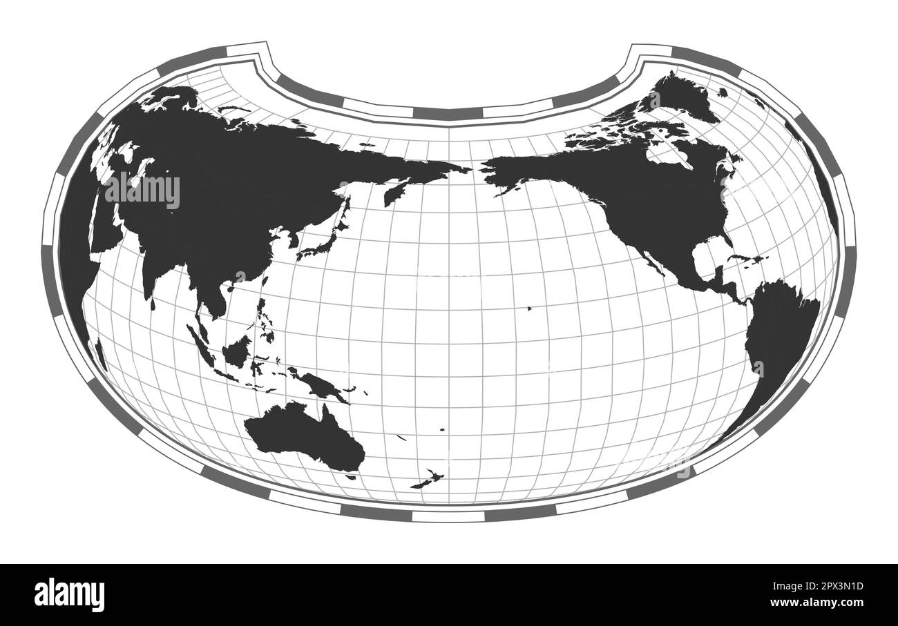 Vector world map. Armadillo projection. Plain world geographical map ...