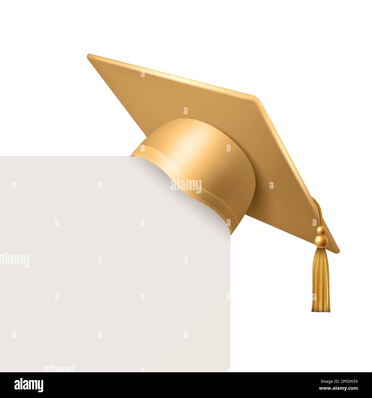 Vector 3d Realistic Brown, Yellow, Golden Graduate College, High School ...