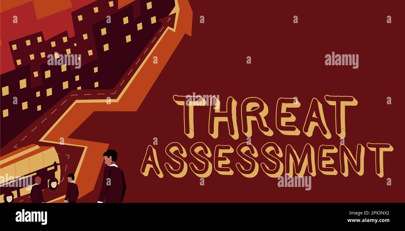 Text sign showing Threat Assessment, Business showcase determining the ...
