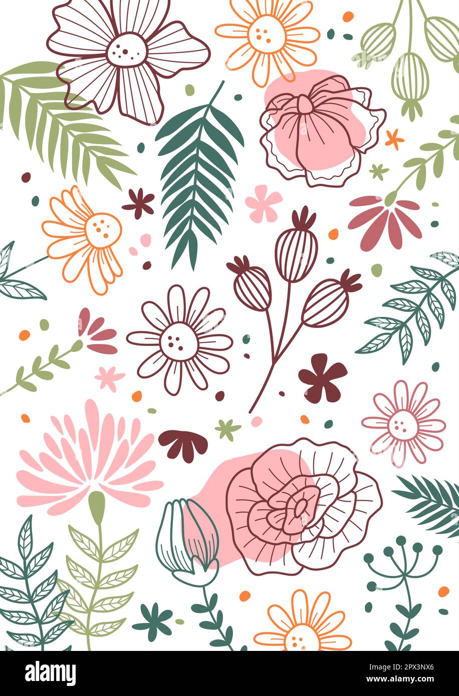Universal floral template Stock Vector Images - Alamy