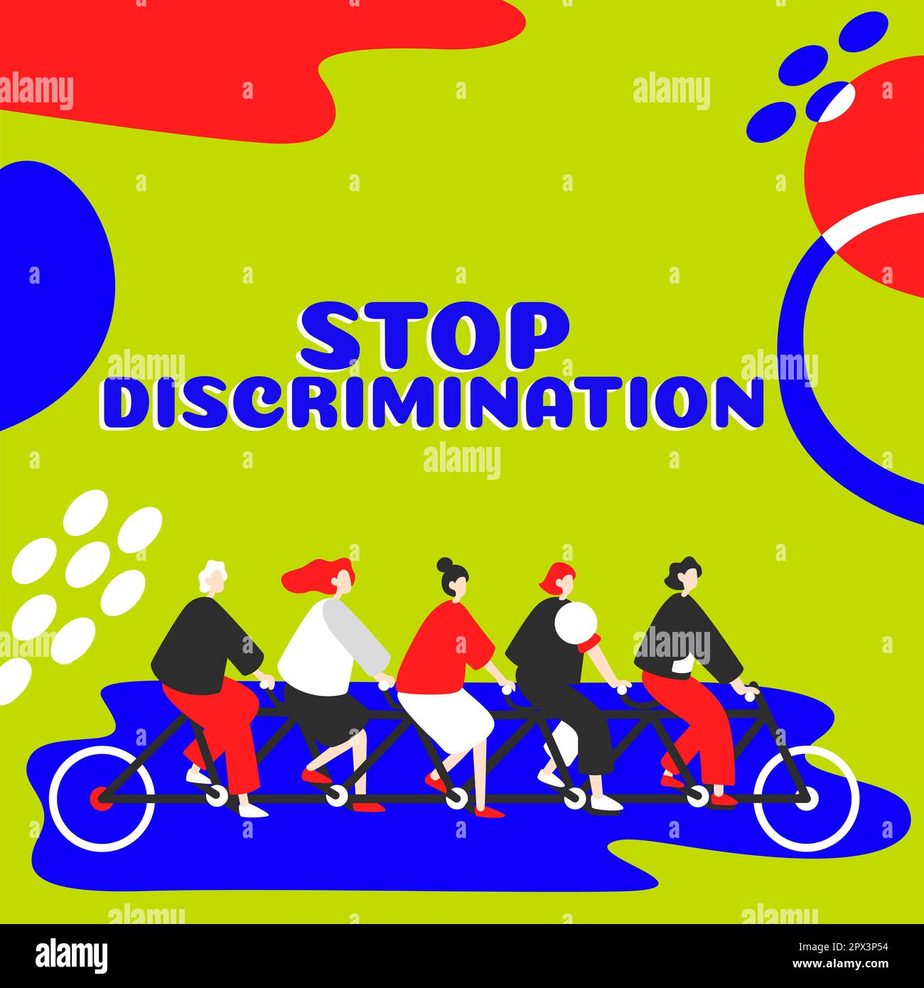 Sign displaying Stop Discrimination, Concept meaning Prevent Illegal ...