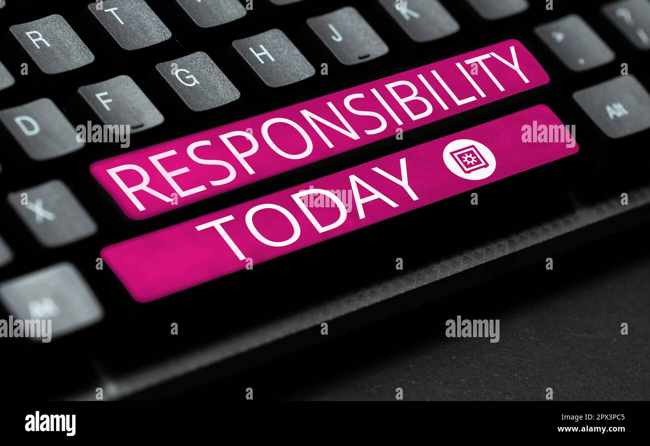 Text showing inspiration Responsibility, Word Written on Having control ...