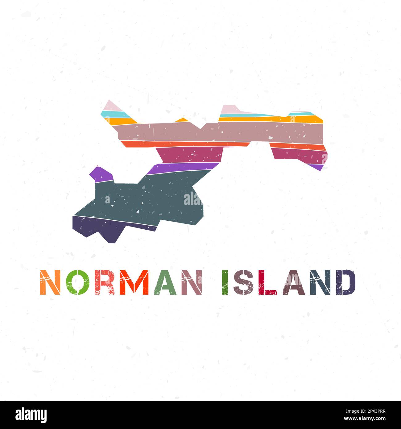 Norman Island map design. Shape of the island with beautiful geometric ...