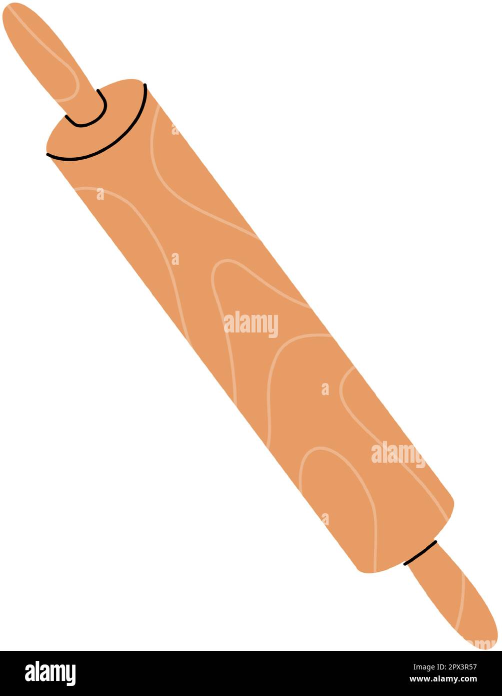 Rolling pin icon. Kitchen tools silhouette. Vector illustration Stock ...