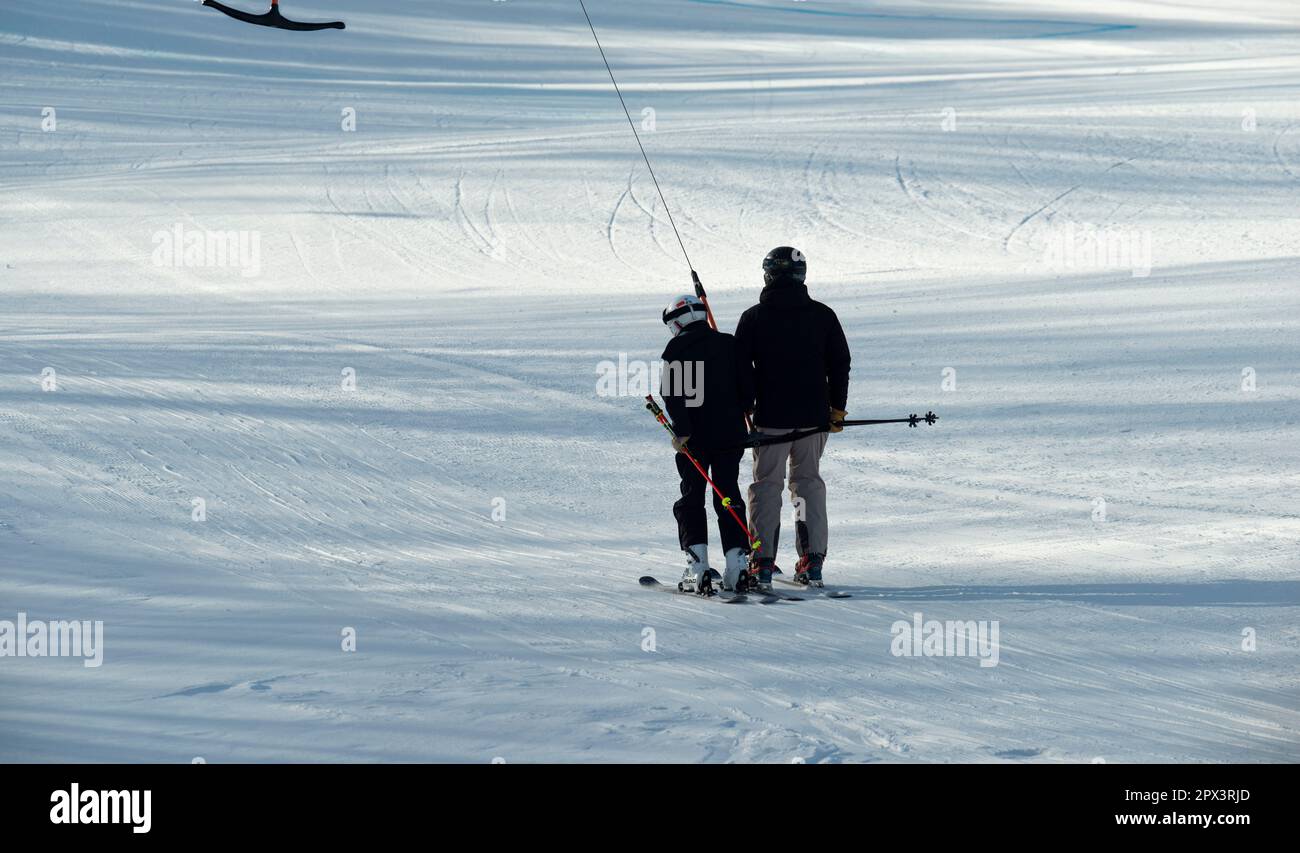 Valar T-Bar at Mittersill ski area at Cannon Mountain, Franconia Notch ...