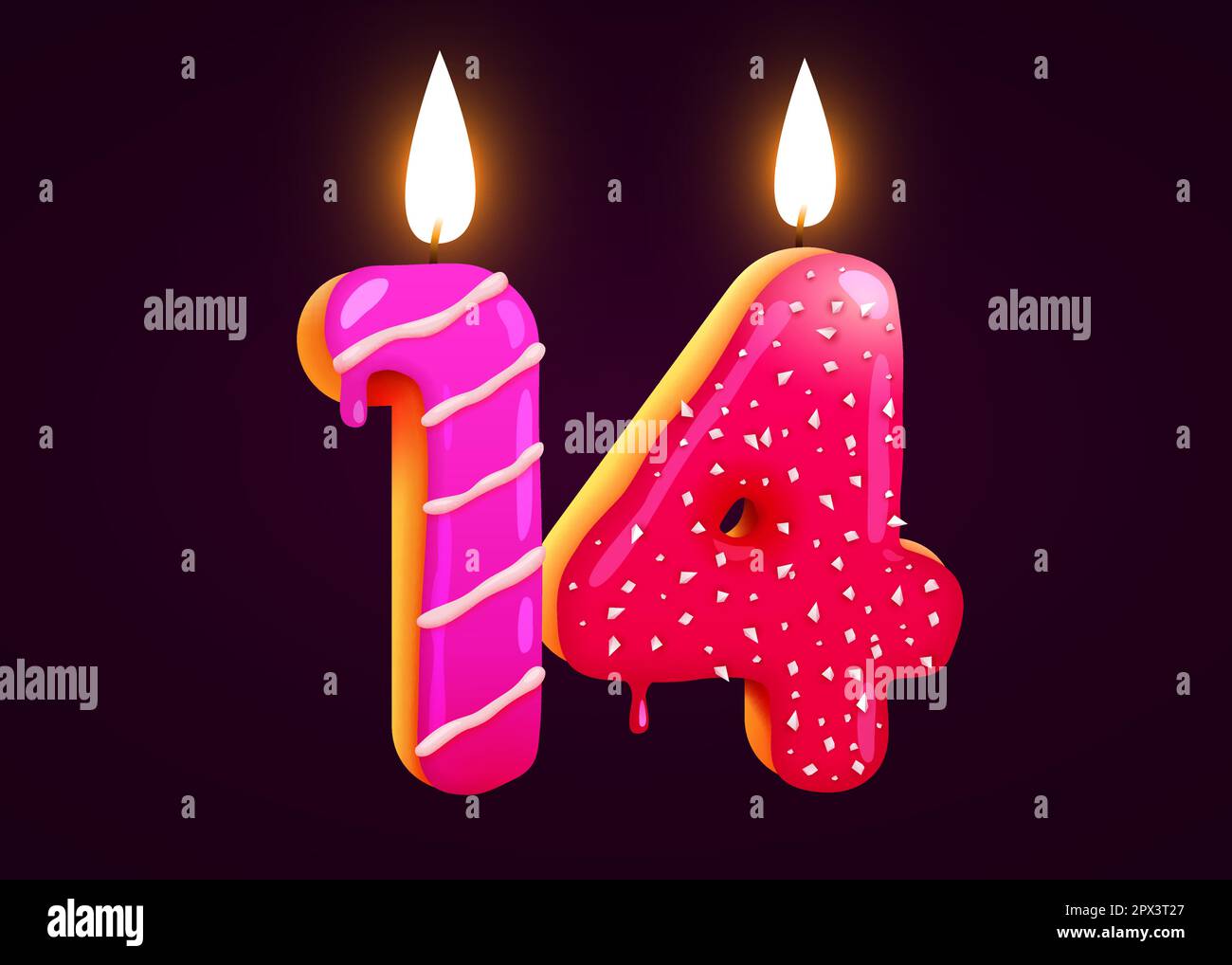 Happy birthday number 14 Stock Vector Images - Alamy
