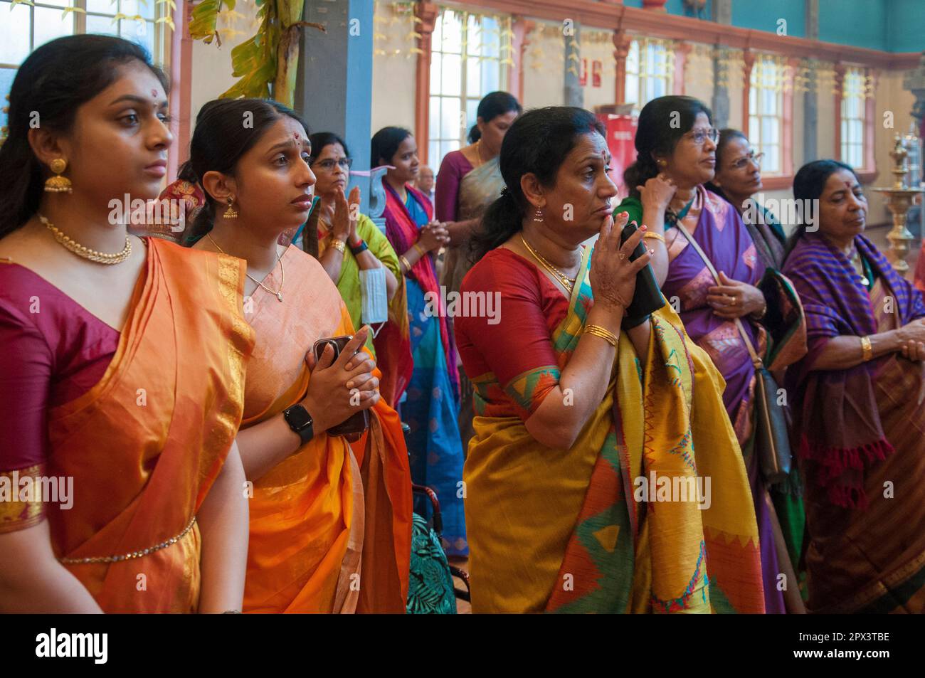 Female worshippers at the Tamil Hindu community's Mahotsavam Chariot ...