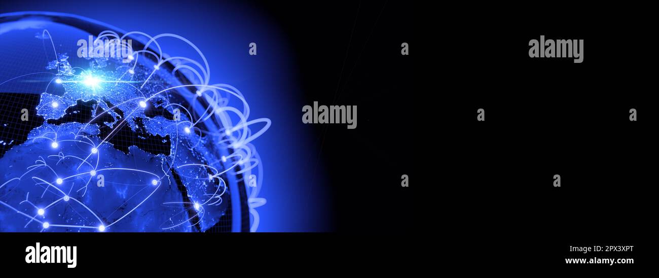 Global connection concept. Planet earth network sphere. 3d rendering ...