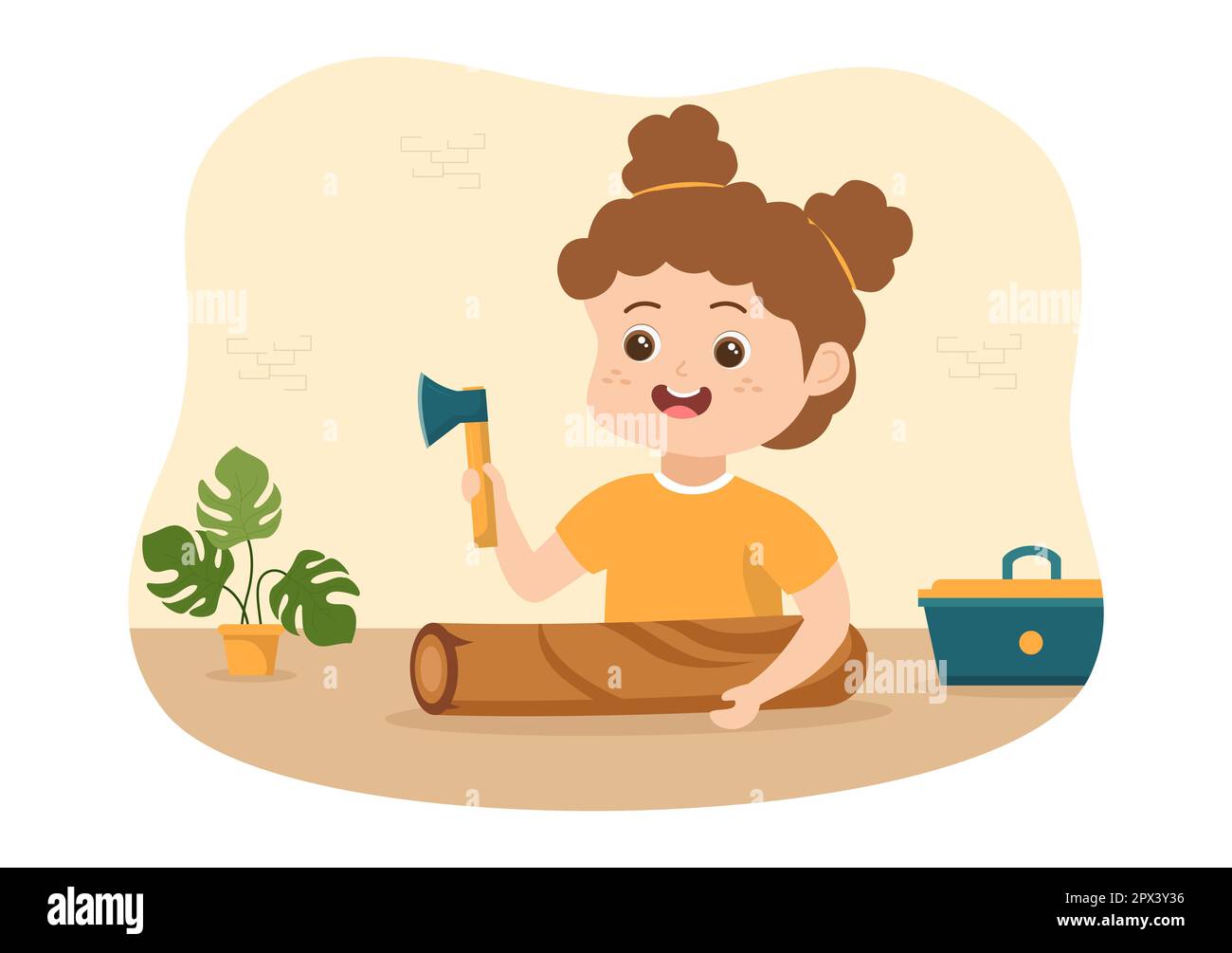 Woodworking with Wood Cutting by Modern Kids Craftsman and Worker using ...