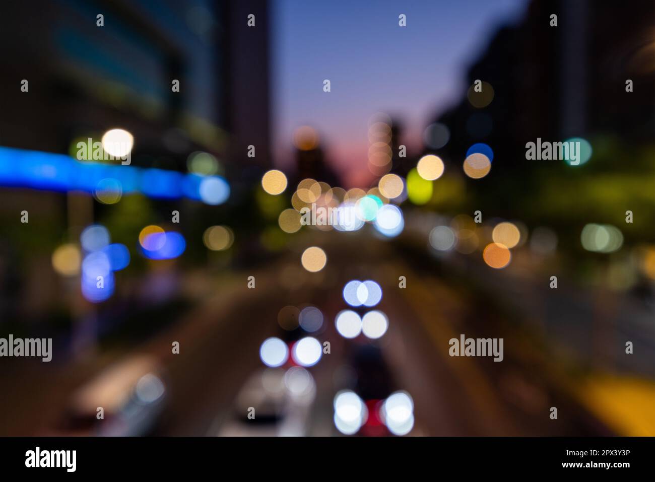 Blur view of the downtown city at night Stock Photo - Alamy