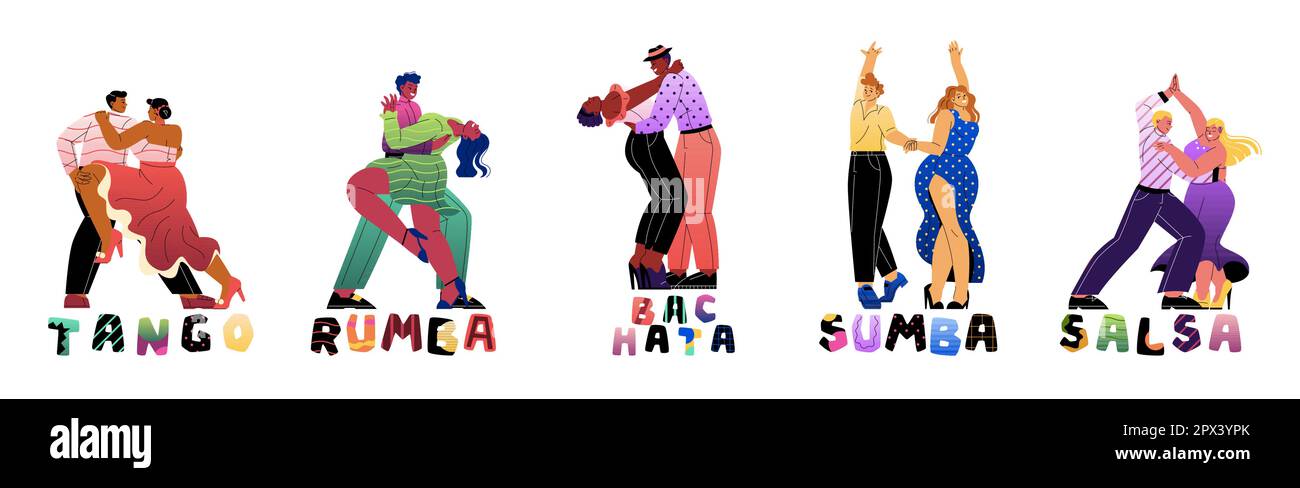 Set of couples dancing latin dances Stock Vector Image & Art - Alamy