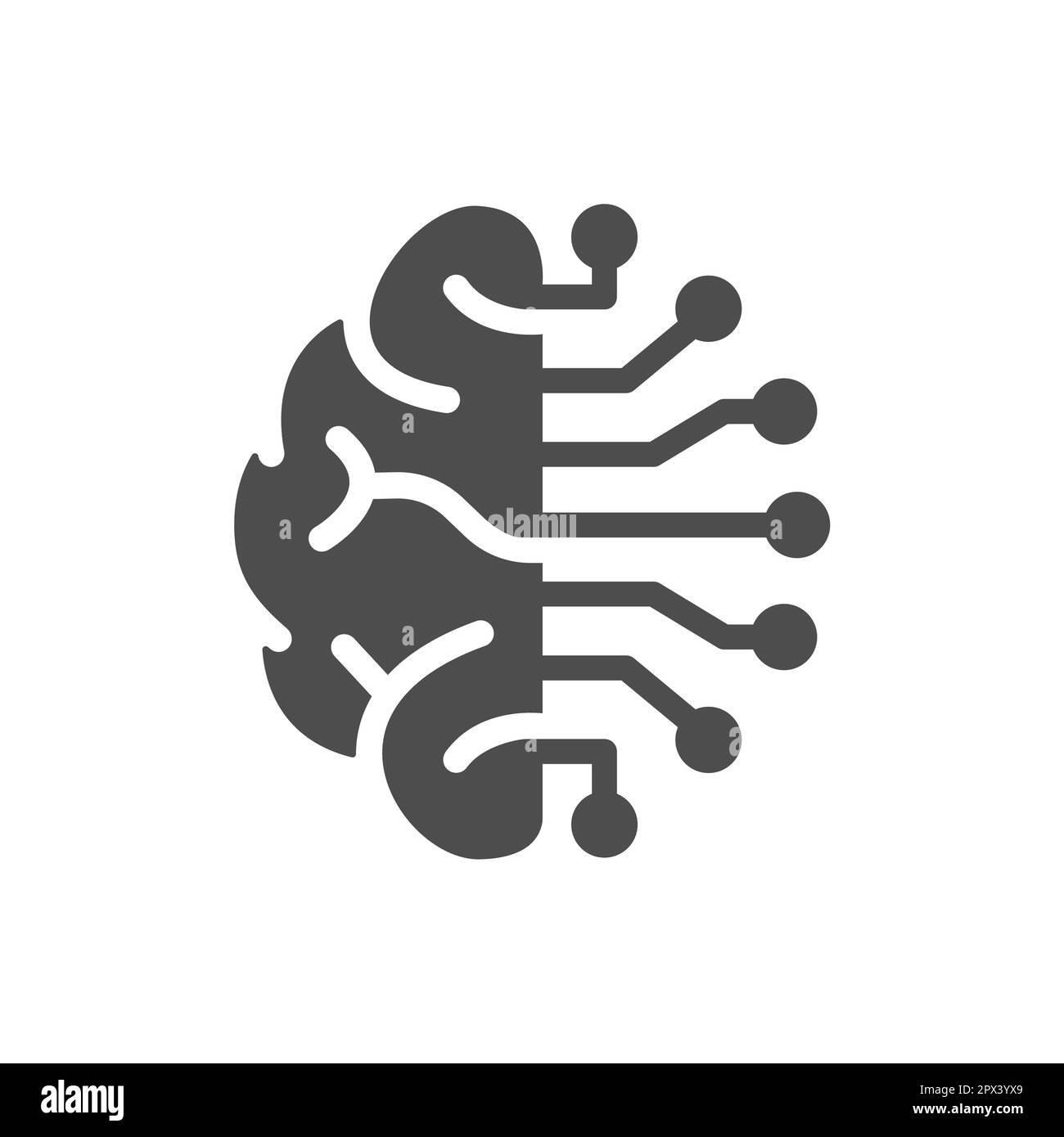 artificial intelligence silhouette vector icon Stock Vector Image & Art ...