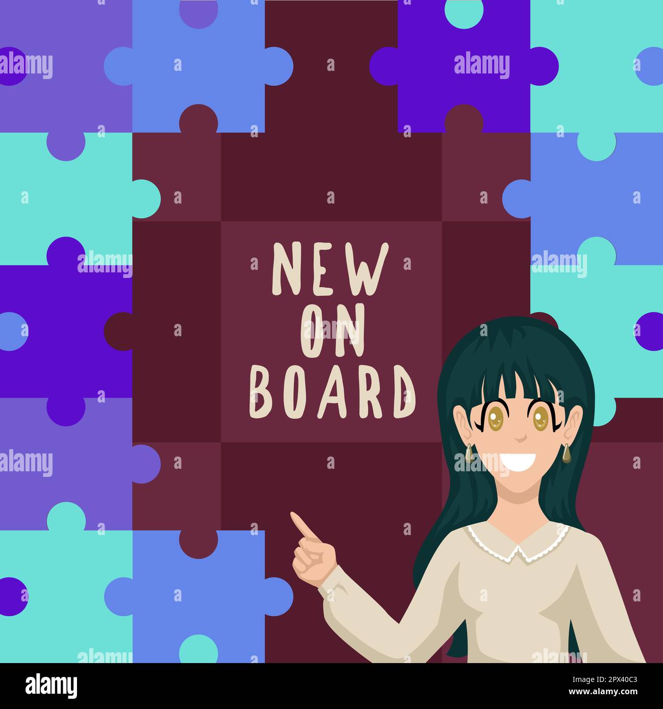 Text caption presenting New On Board, Business idea Welcome to the team ...