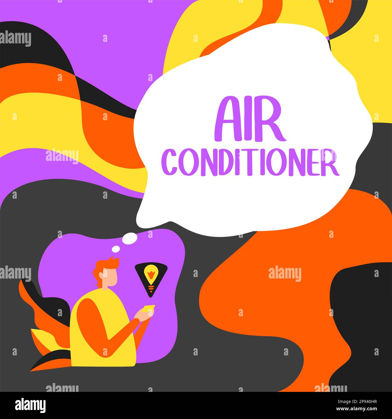 Hand writing sign Air Conditioner, Business idea apparatus for washing ...