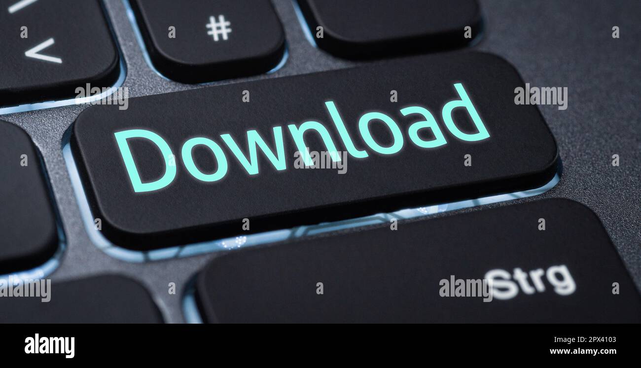 Illuminated keyboard with a labeled key - Download Stock Photo - Alamy