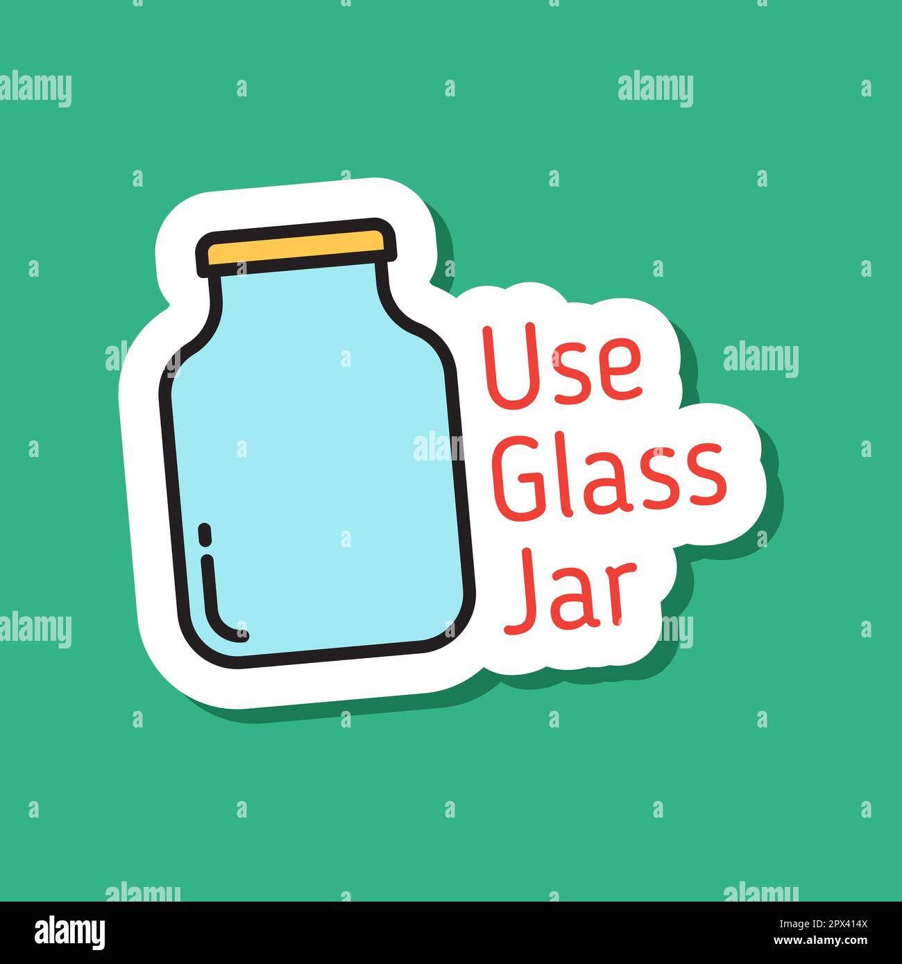 use glass jar color vector eco sticker Stock Vector Image & Art - Alamy