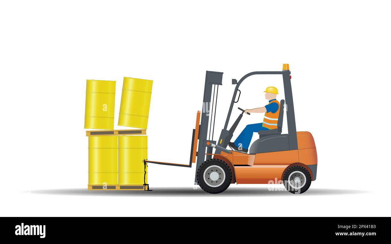 Dangers of working with a forklift. Improper movement of goods. The ...