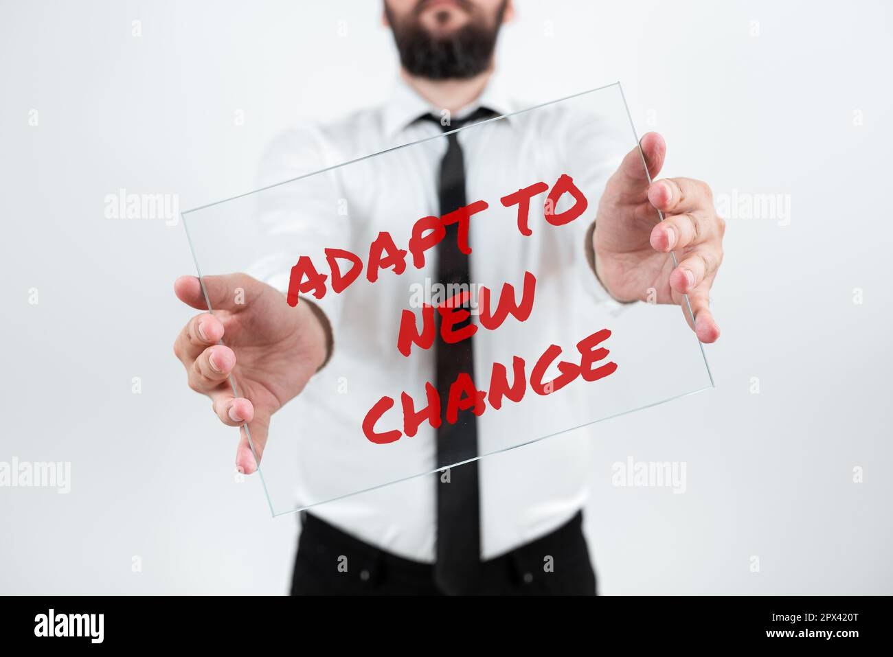 Hand writing sign Adapt to New Change, Concept meaning Get Used to ...