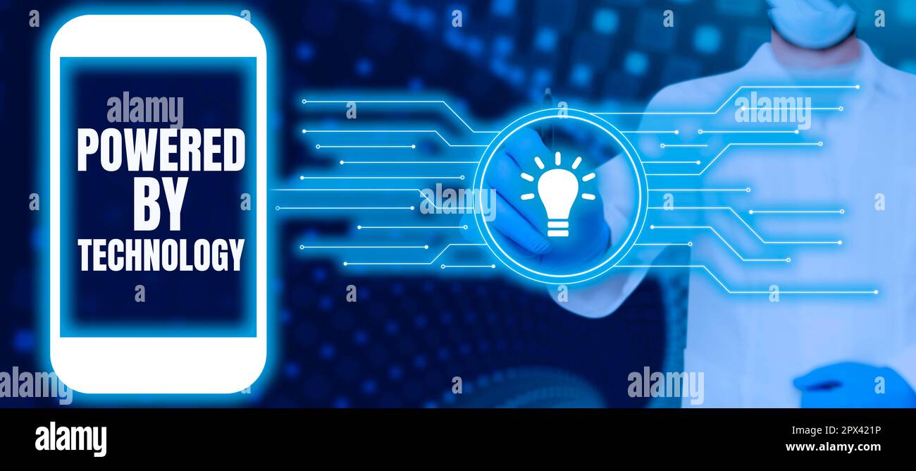 Writing displaying text Powered By Technology, Business idea ...