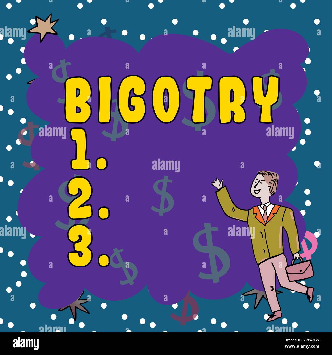 Hand writing sign Bigotry, Word for obstinate or intolerant devotion to ...