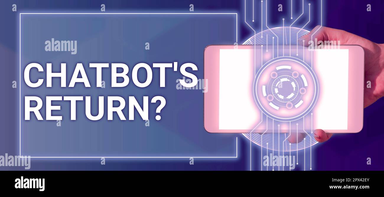 Hand Writing Sign Chatbots Return Business Concept Program That Communicate Use Text Interface