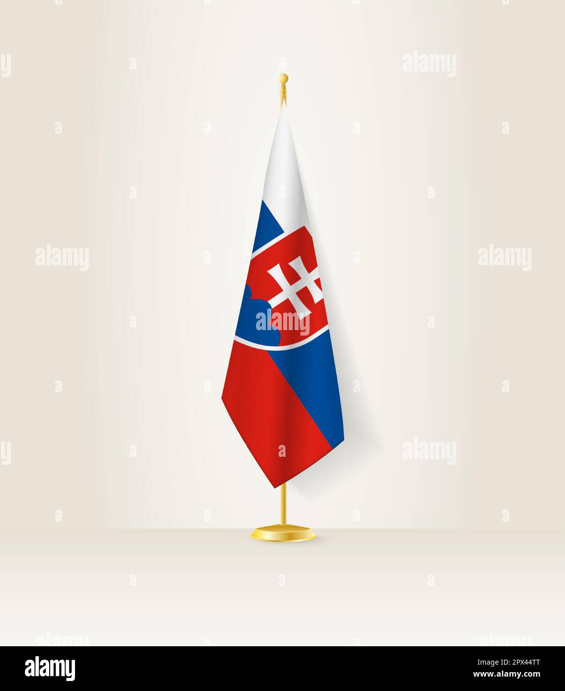 Slovakia flag on a flag stand. Vector illustration Stock Vector Image ...