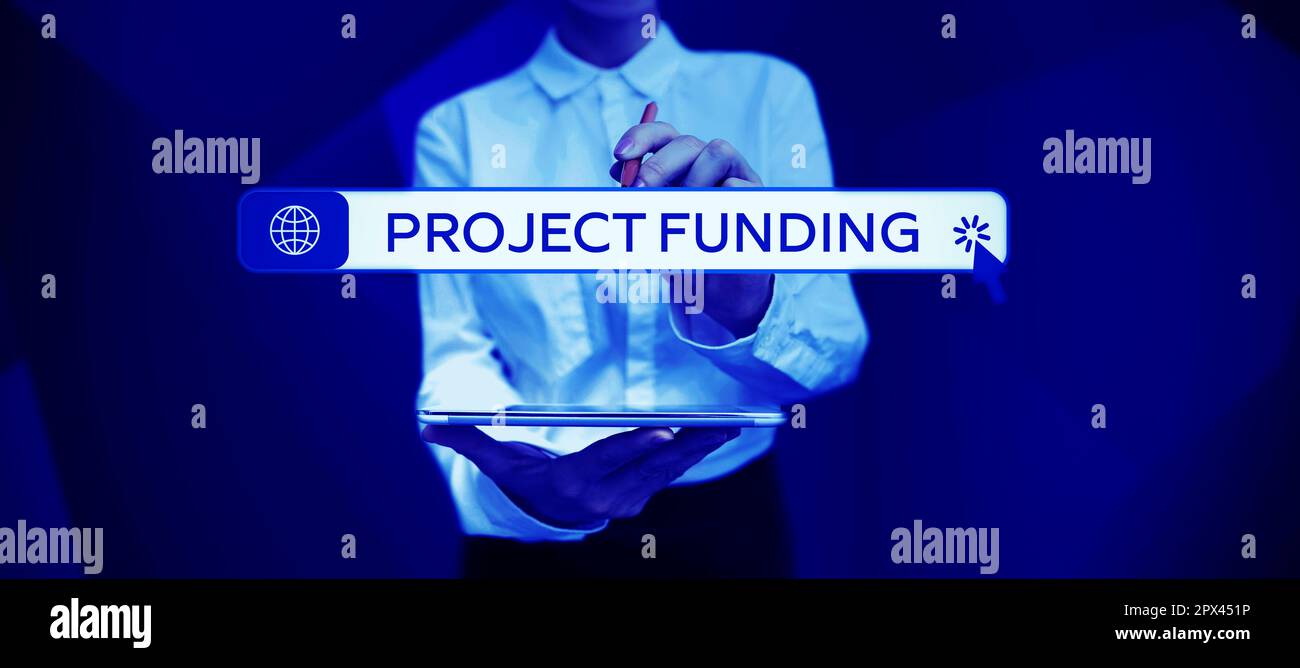 Text caption presenting Project Funding, Business overview paying for ...