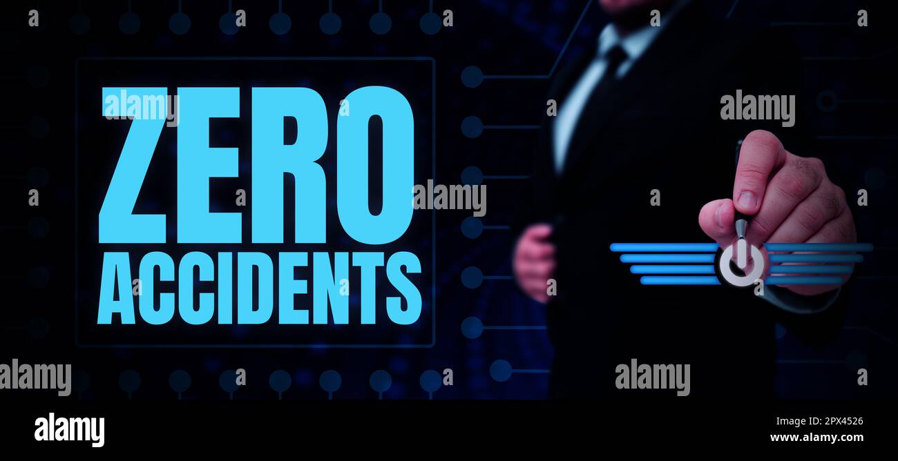 Conceptual display Zero Accidents, Internet Concept important strategy ...