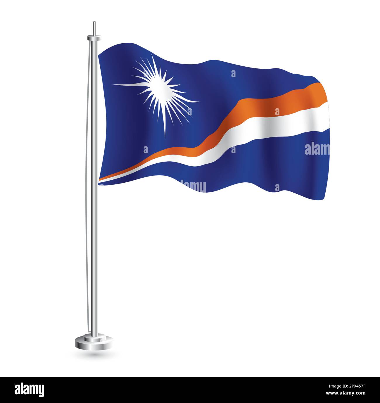 Marshall Islands Flag. Isolated Realistic Wave Flag of Marshall Islands ...