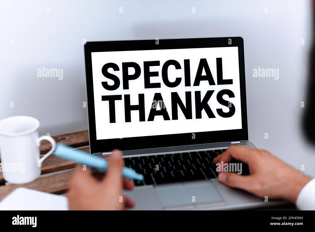 Writing displaying text Special Thanks, Internet Concept expression of appreciation or gratitude ...