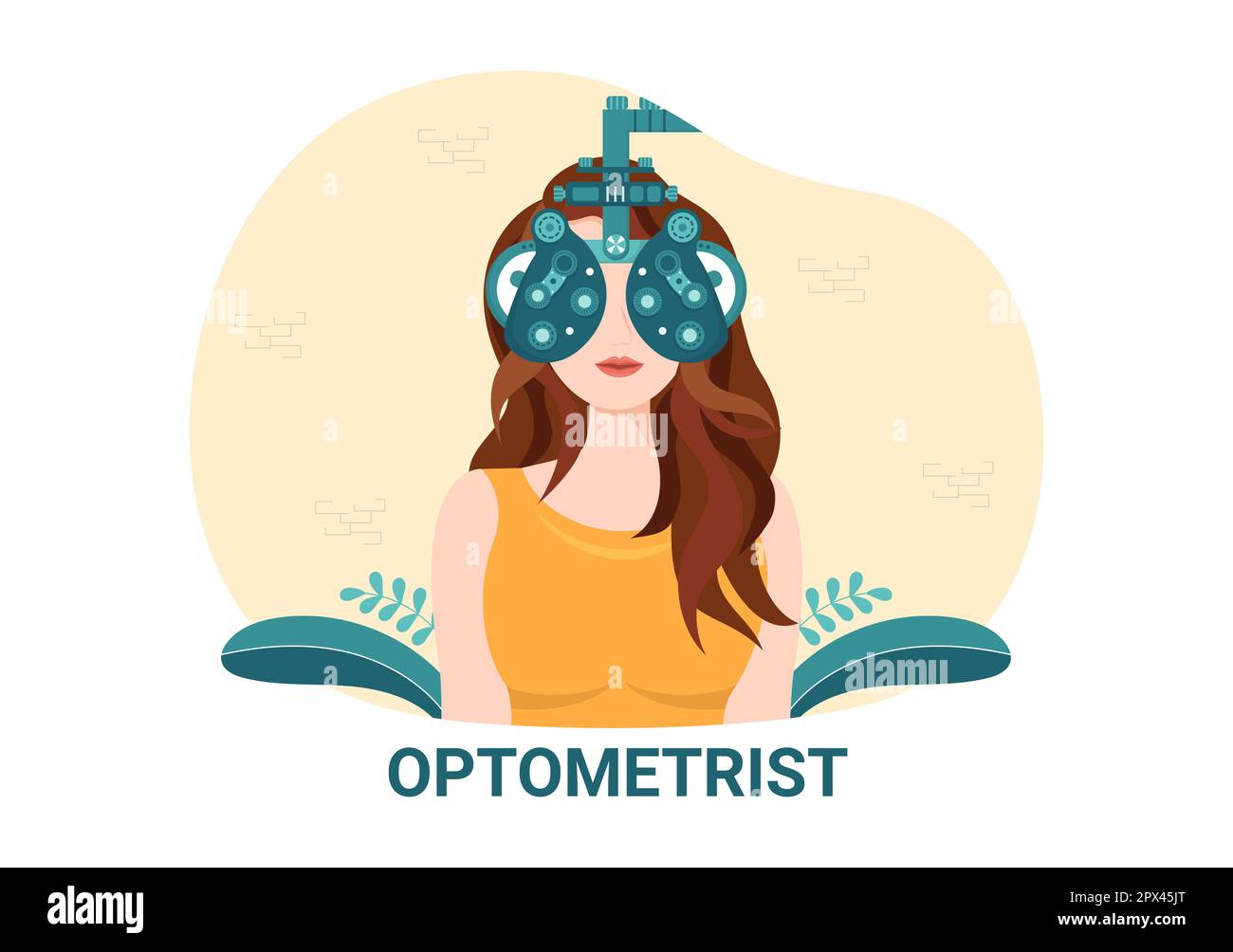 Optometrist with Ophthalmologist Checks Patient Sight, Optical Eye Test ...