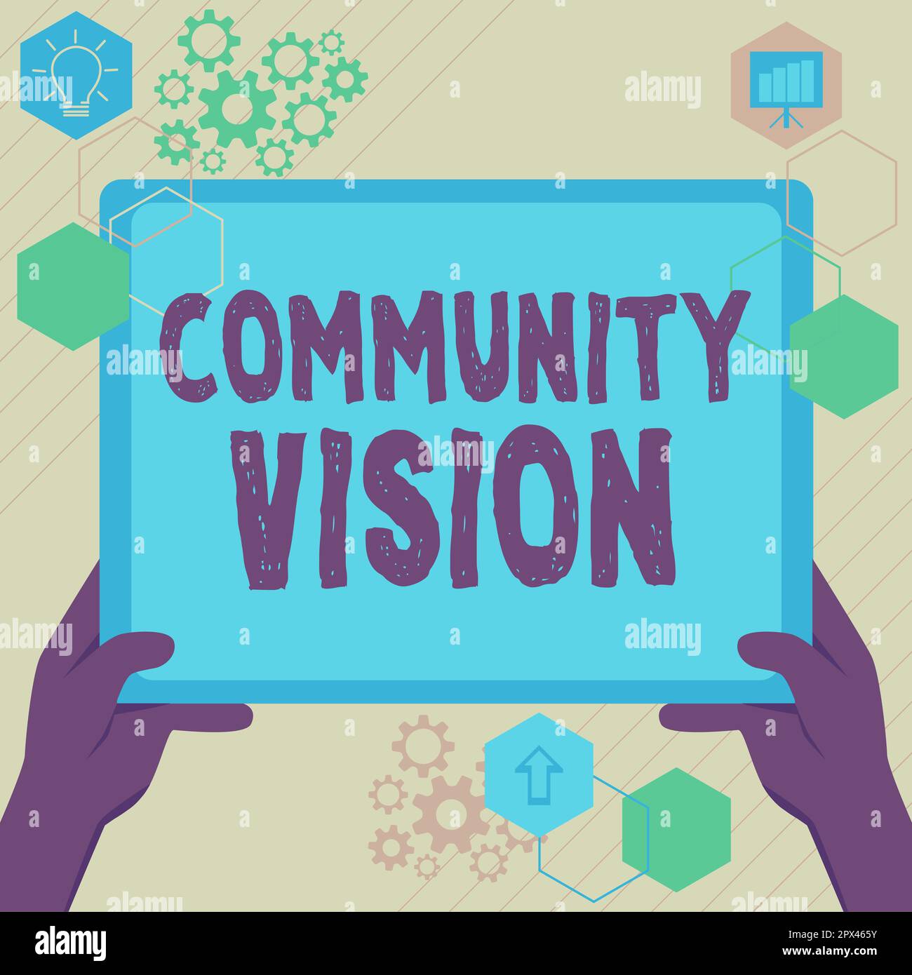 Sign displaying Community Vision, Conceptual photo Neighborhood ...