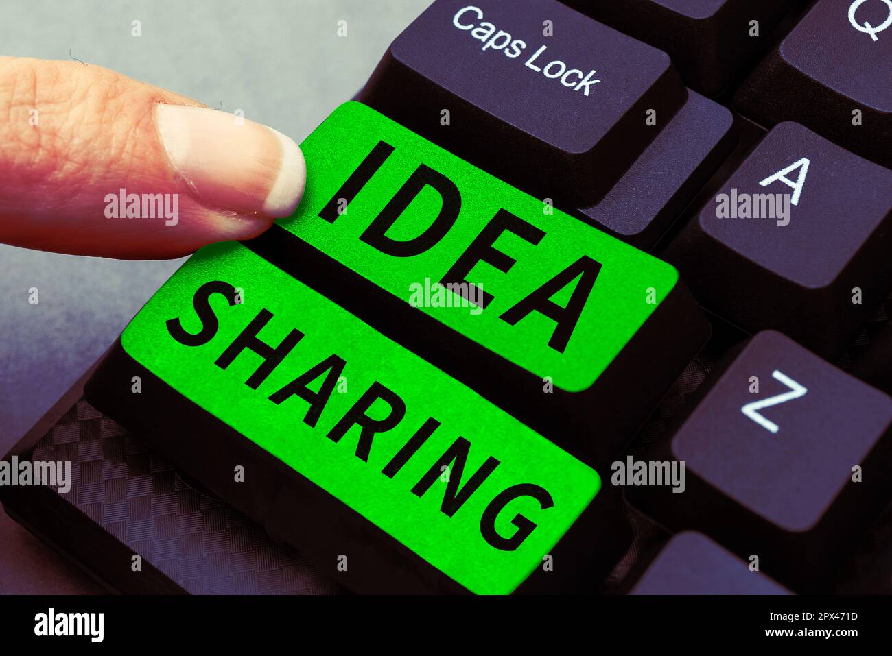 Sign displaying Idea Sharing, Internet Concept Startup launch ...