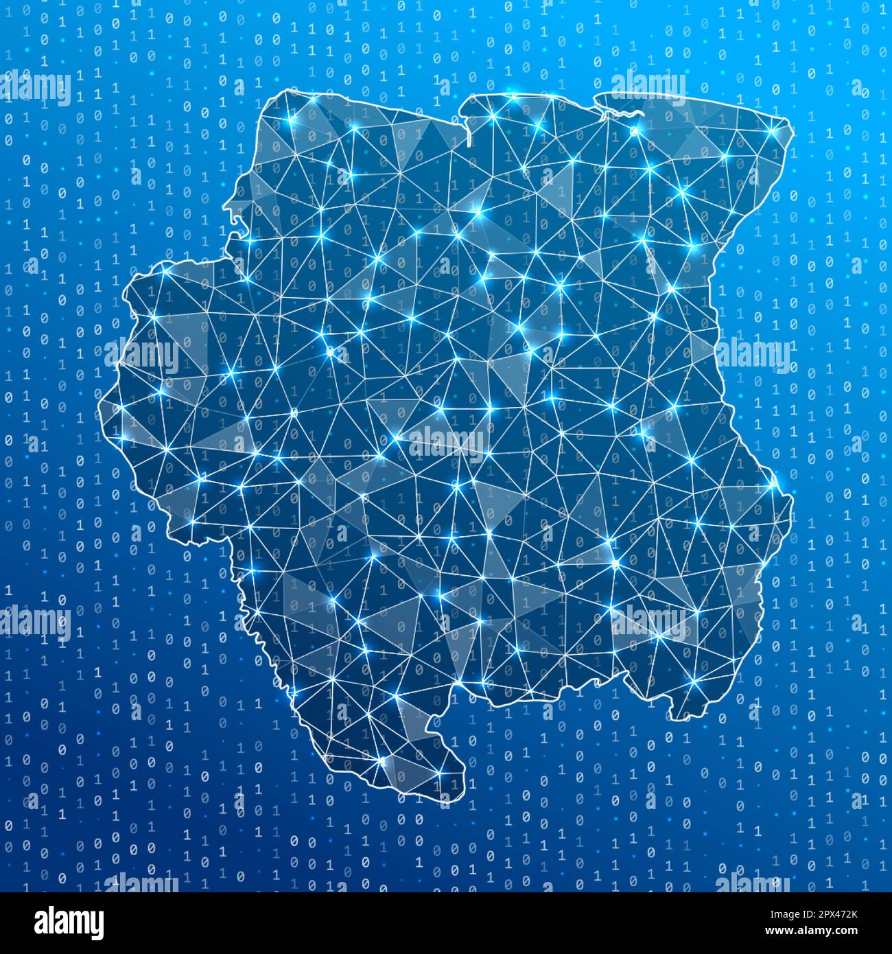 Network map of Suriname. Country digital connections map. Technology ...