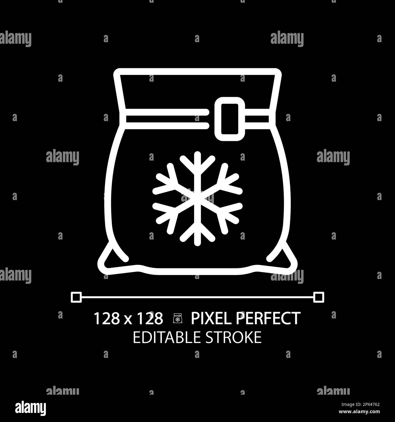 Frozen Food Pixel Perfect White Linear Icon For Dark Theme Stock Vector Image And Art Alamy