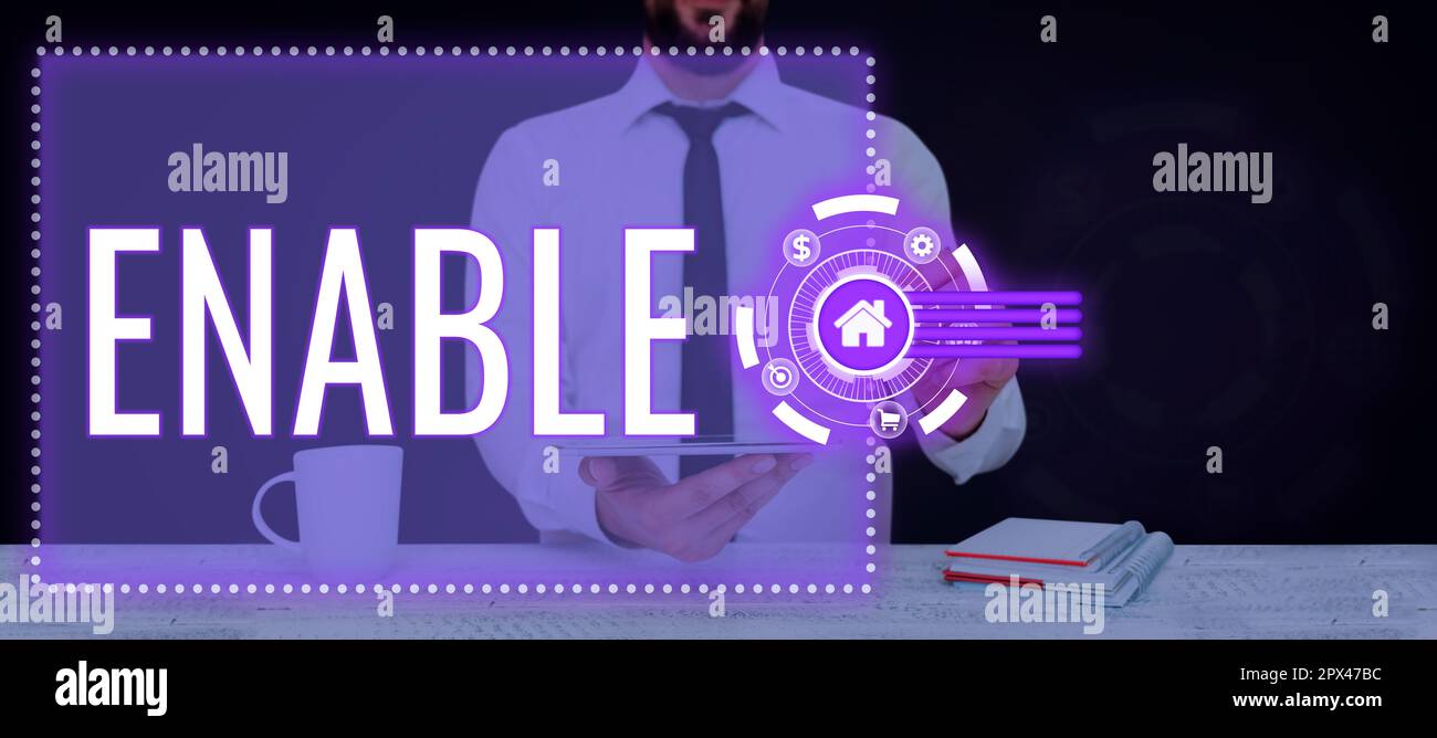 Handwriting text Enable, Business overview give someone or something ...