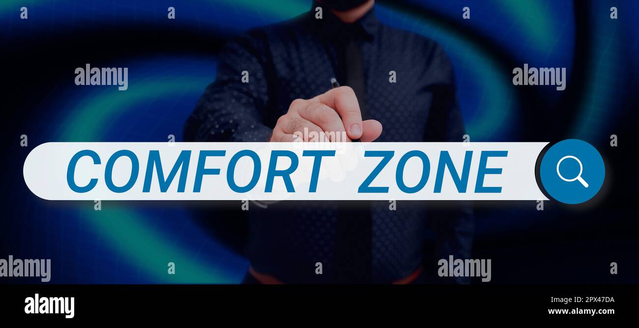 Conceptual caption Comfort Zone, Concept meaning A situation where one ...