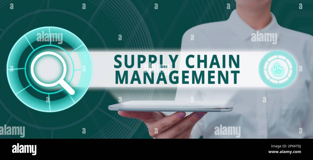 Text showing inspiration Supply Chain Management, Concept meaning ...