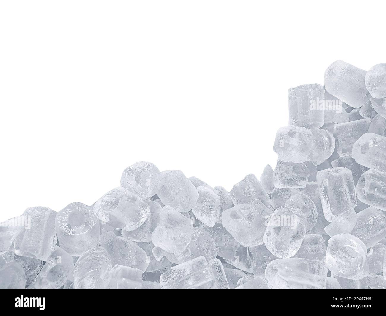 Pieces of crushed ice cubes on white background Stock Photo - Alamy