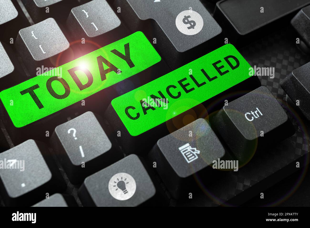 Writing displaying text Cancelled, Internet Concept decide or announce ...